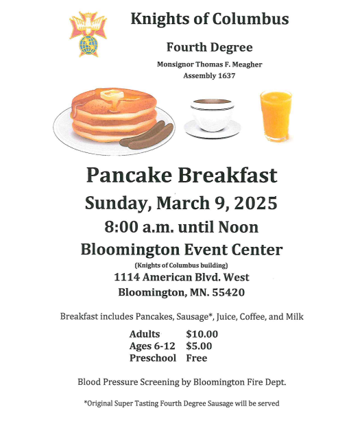 KoC Pancake Breakfast - Bloomington Event Center
